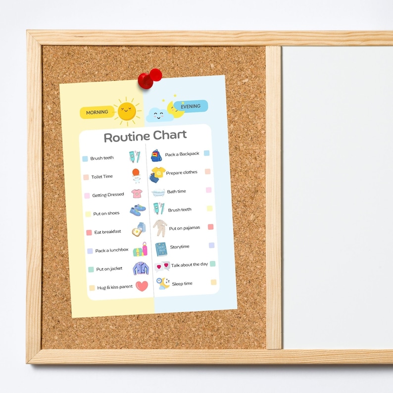 Preschool Routine Chart, Chore Chart, Bedtime Routine for Kids, Morning ...