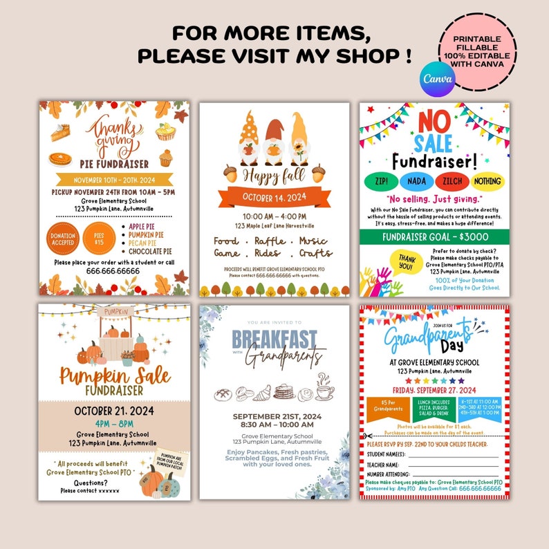 EDITABLE Fall Craft Fair Harvest Fall Festival Autumn Market Printable ...