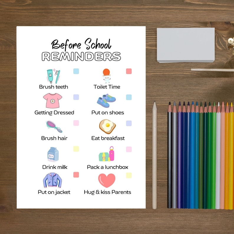 Before & After School Reminder, Before Bed Reminder, Back to School ...