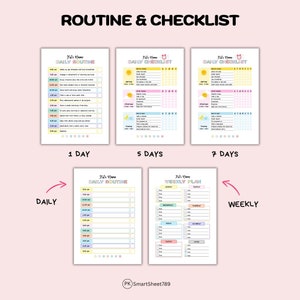 Editable Kids Chore Chart Bundle Daily Weekly Checklists, Rewards ...