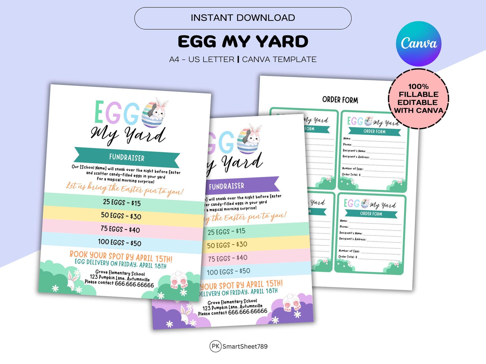 Editable Egg My Yard Flyer Printable, Egg My Yard Fundraiser, Printable ...