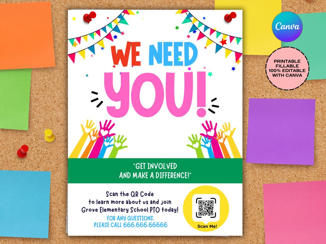 Editable Join the PTA Flyer Template: School Volunteer Recruitment ...