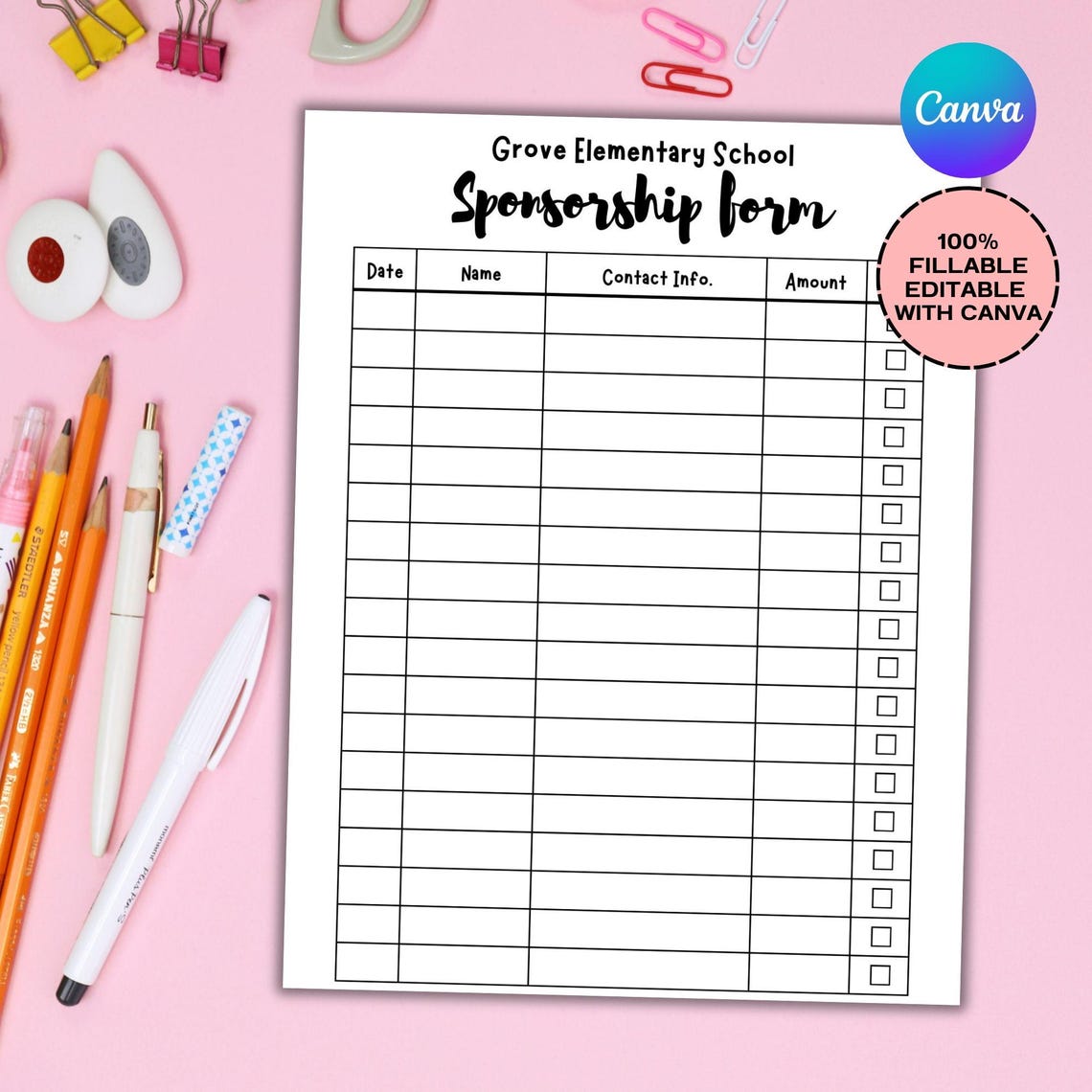 Editable Sponsorship Form Template, Sponsorship Form, Sponsorship ...