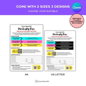 Editable PTO PTA Membership Form Flyer Template (digital Download) - Etsy