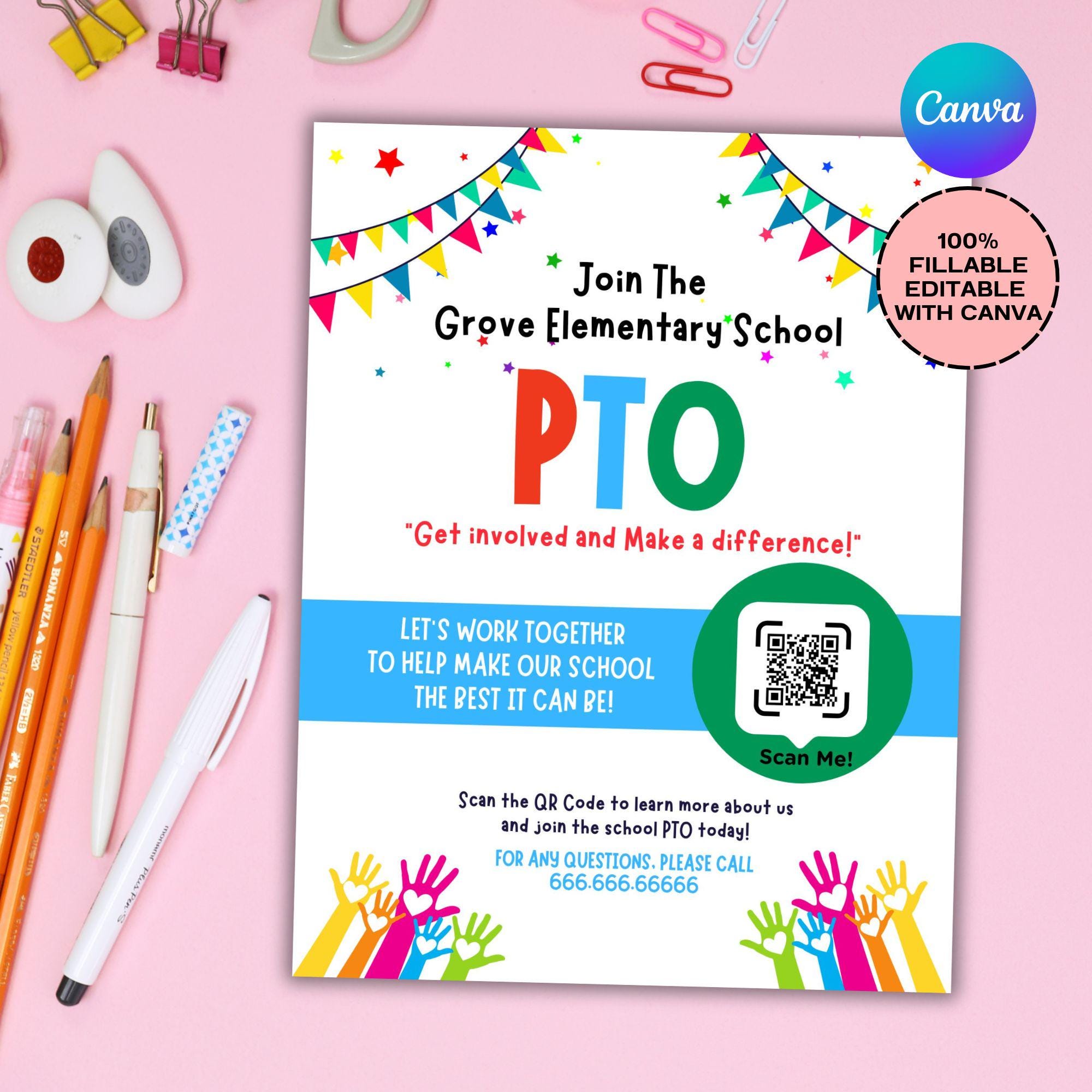 Editable Join the PTA, We Need You, PTO Marketing Flyer Template Ad ...