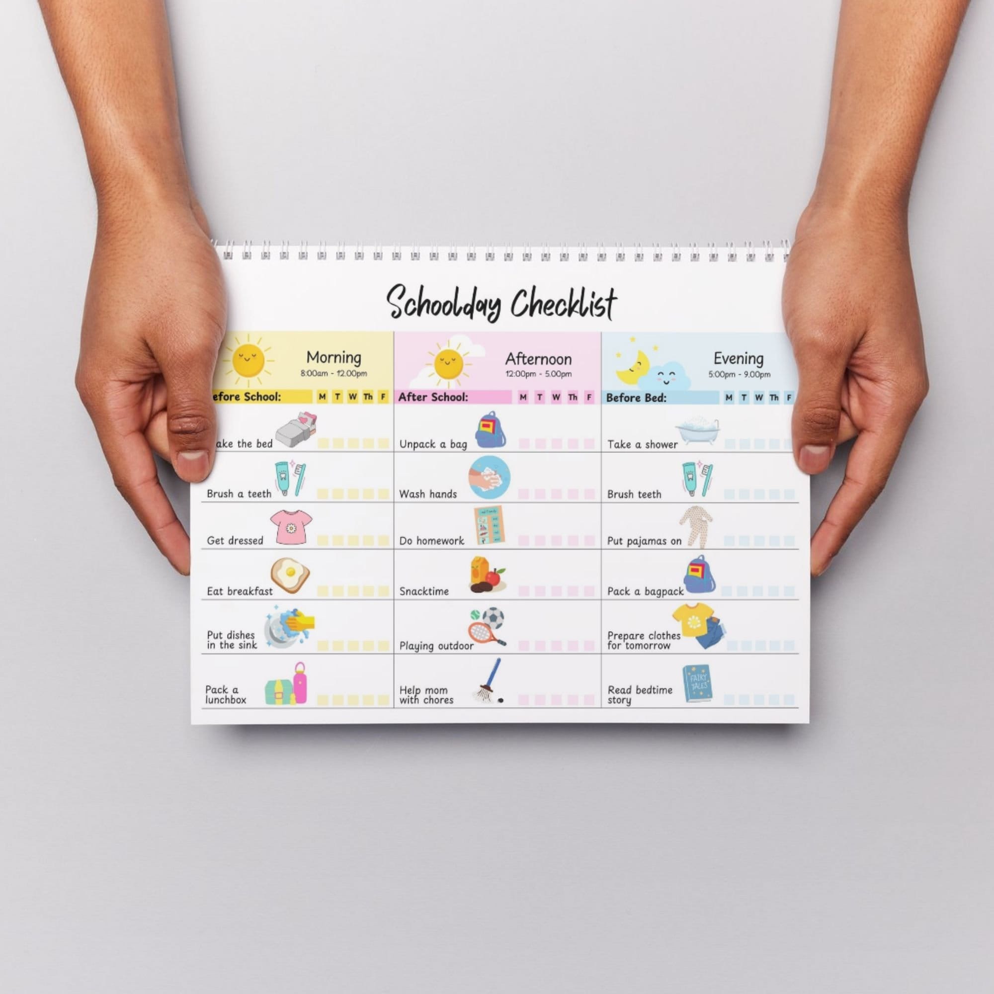 Schoolday Checklist, Chore Chart, Bedtime Routine for Kids, Morning ...
