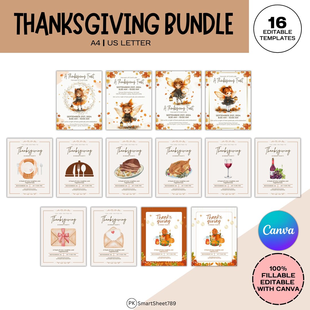 EDITABLE Fall Thanksgiving Flyer School Fundraiser Flyer PTA Events ...