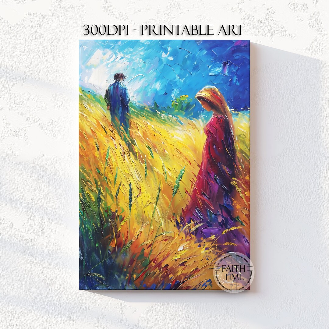 Ruth and Boaz Modern Christian Wall Art Story of Ruth Old Testament ...