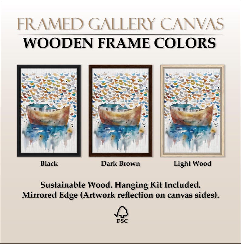 Noah's Ark Nursery Decor Noahs Ark Poster Framed Christian Wall Art ...