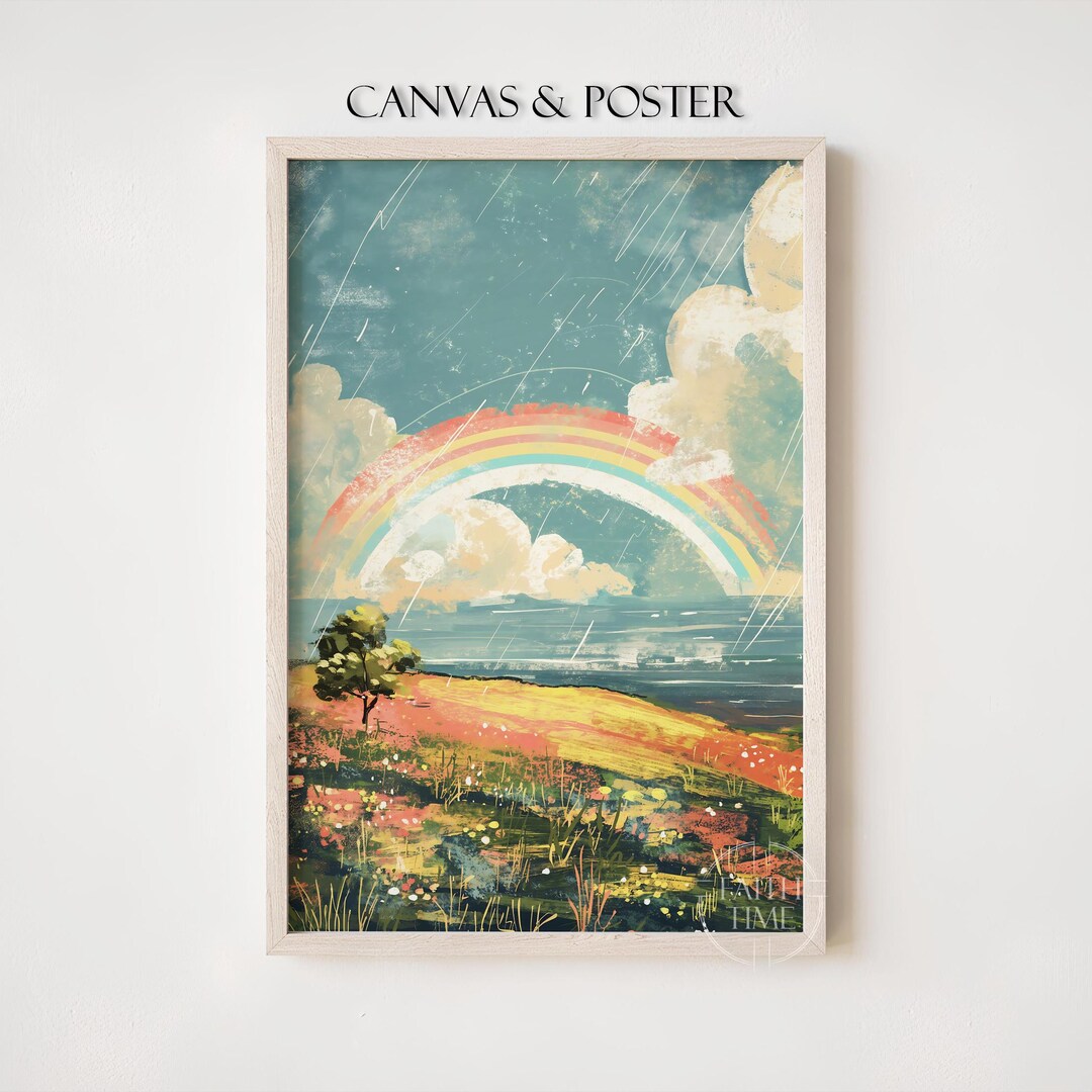 Rainbow Covenant Canvas Christian Wall Art Framed Poster Gods Promises ...