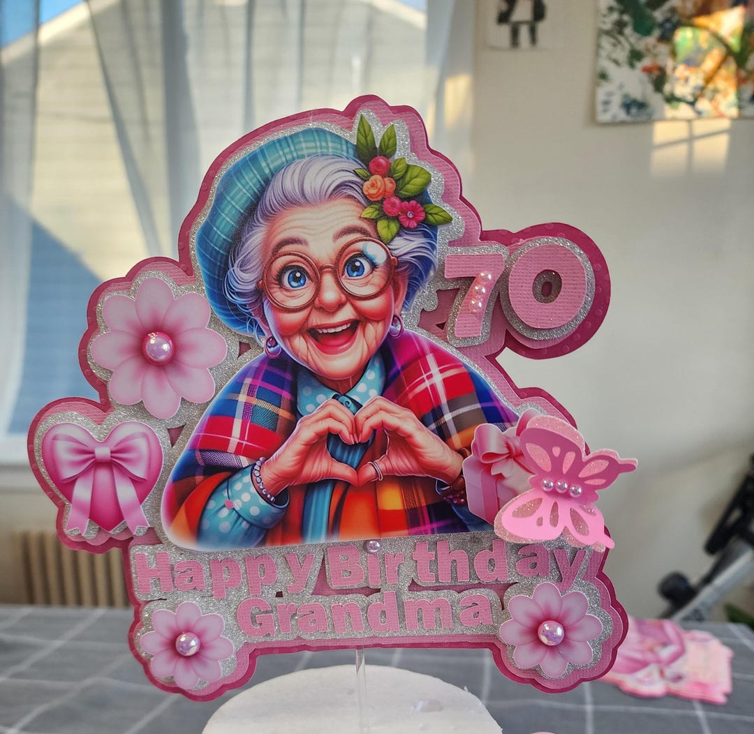 Cake Topper Grandma#decoration for Happy Birthday % Birthday Add Name ...