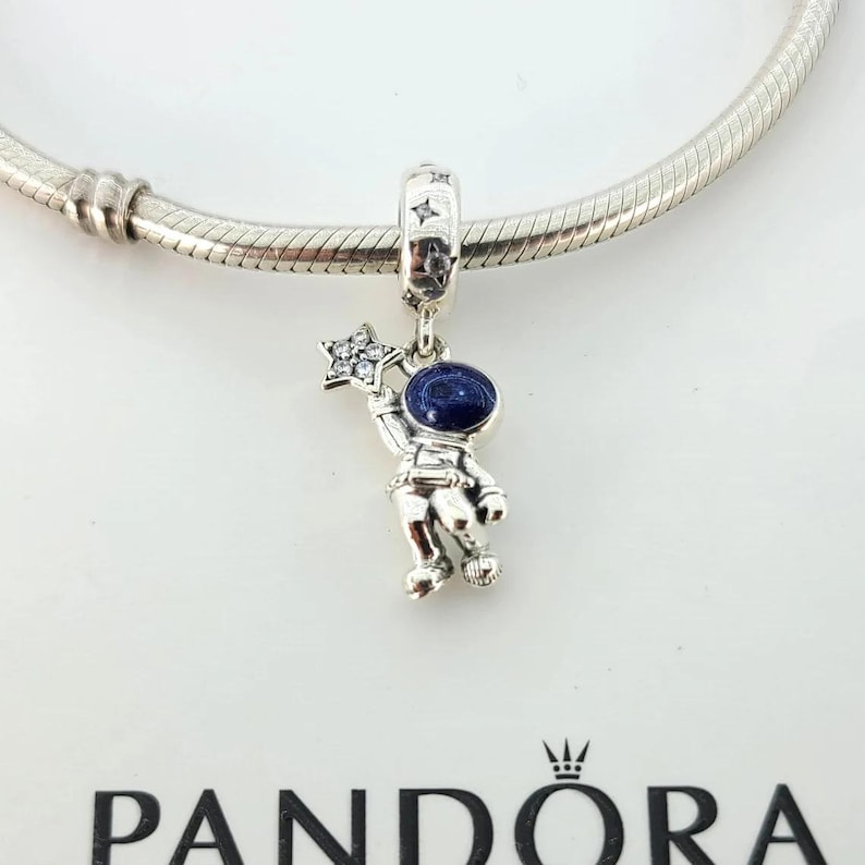 Pandora Astronaut in the Galaxy Dangle Charm, Silver Charm, Charm for ...