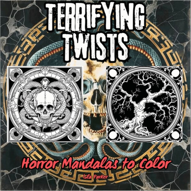 Terrifying Twists: Horror Mandalas to Color - Etsy