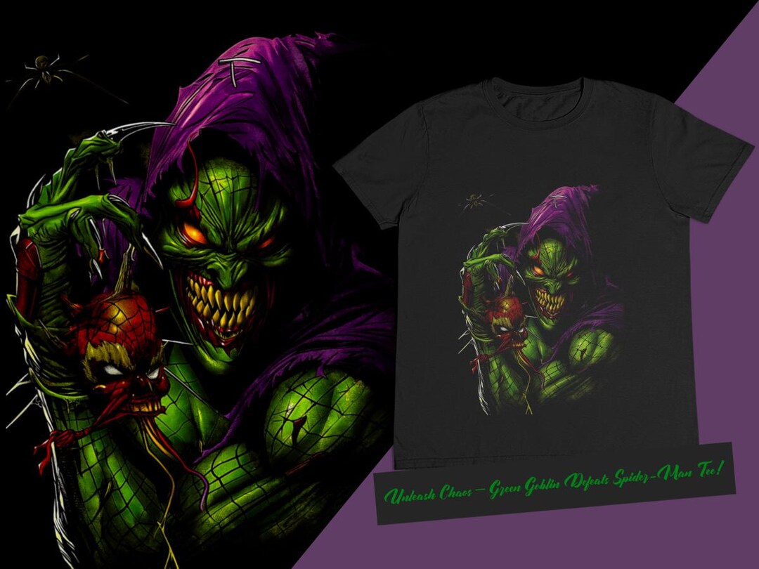 Green Goblin Comic Book Style Unisex Heavy Cotton Tee, Menacing Spider ...