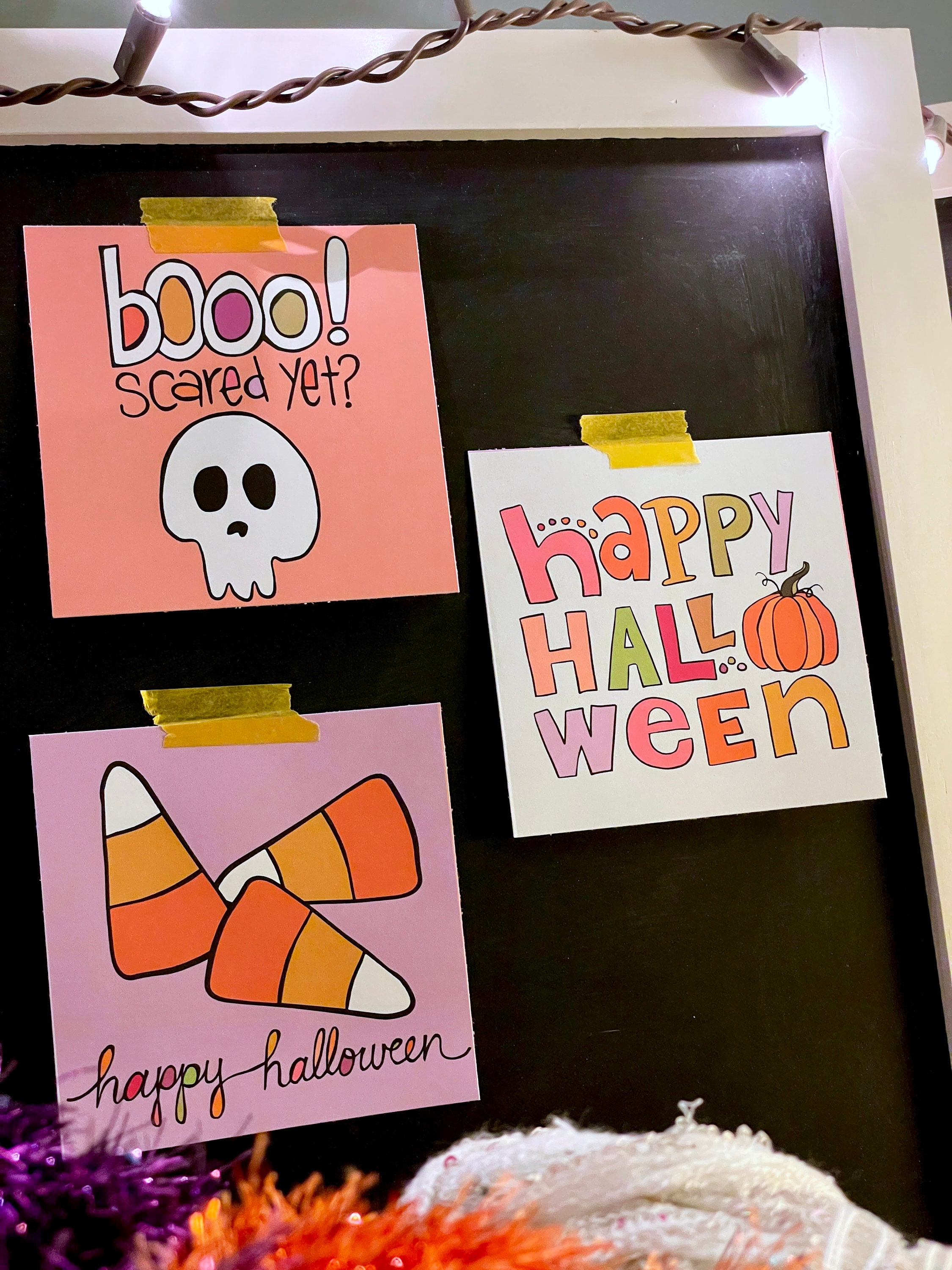 Instant Printable Halloween Art Digital Halloween Art Prints Set of 12 ...