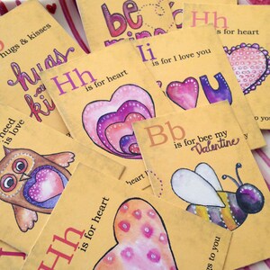 Valentine's Day Printable Mini Flash Cards - Etsy