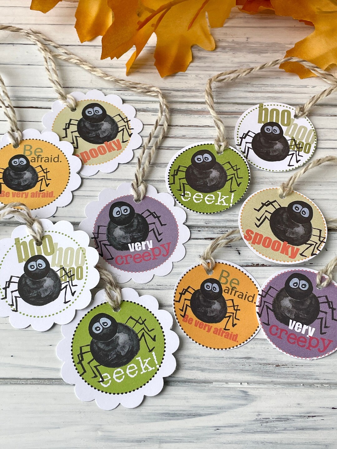 Printable Halloween Spider Tags Instant Download Halloween Tags ...