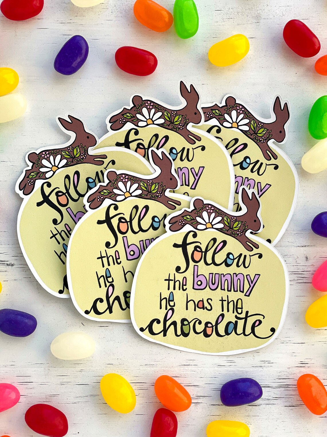 Printable Easter Bunny Stickers Instant Download Easter Stickers Follow ...