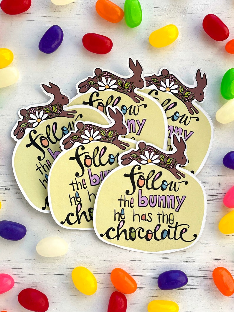 Printable Easter Bunny Stickers Instant Download Easter Stickers Follow ...