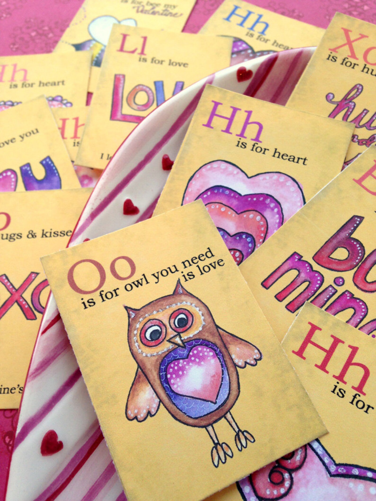 Valentine's Day Printable Mini Flash Cards - Etsy