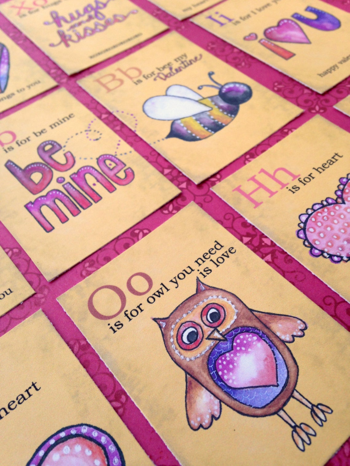 Valentine's Day Printable Mini Flash Cards - Etsy