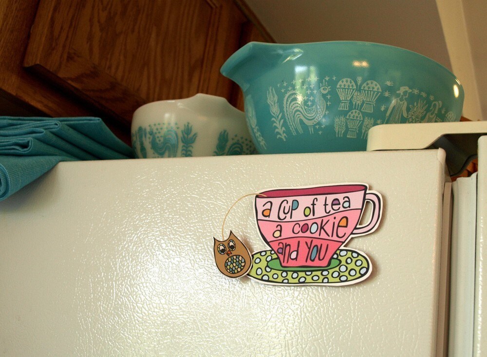 Refrigerator Magnet - A Cup of Tea - Etsy