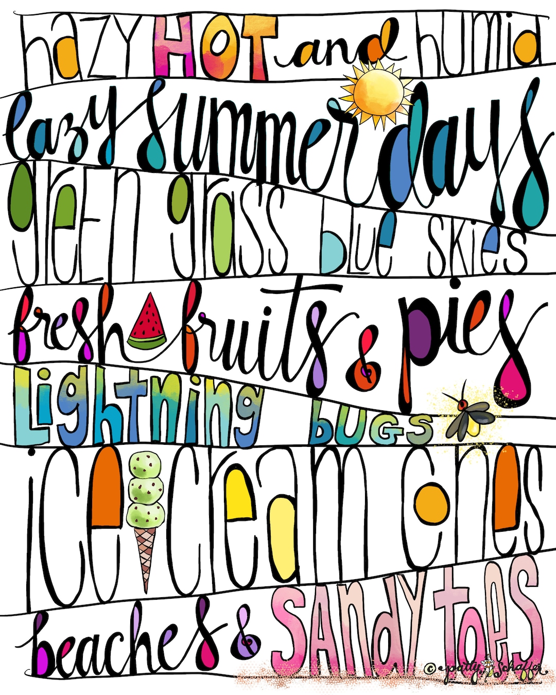 Summer Art Print | Summer Digital Art Print - Etsy