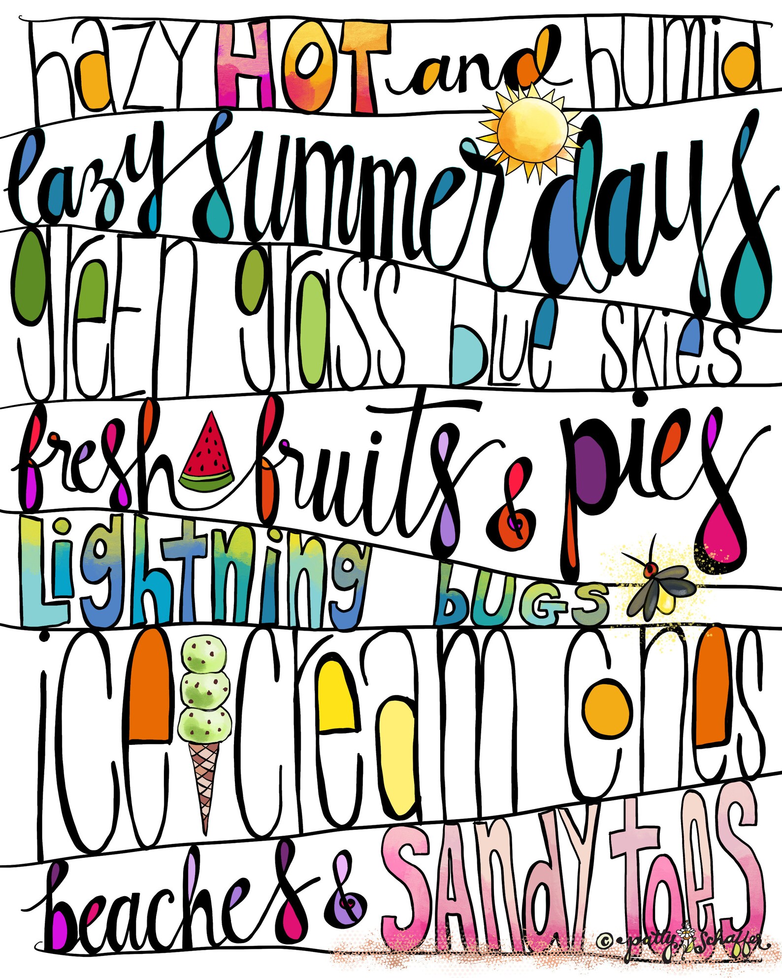 Summer Art Print Summer Digital Art Print - Etsy