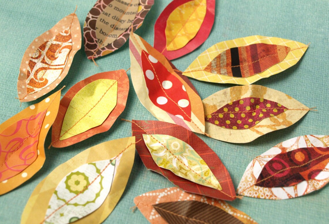 Autumn Leaves Paper Leaf Accents Handmade Paper Leaves | Etsy