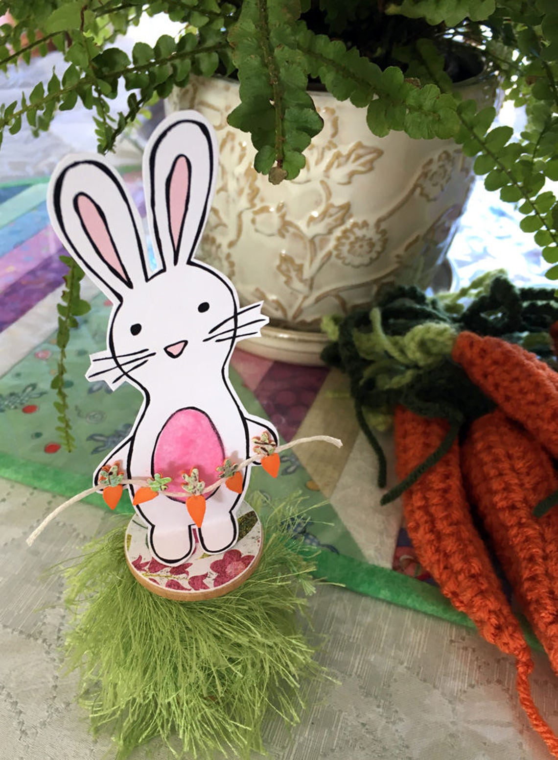 Bunny and Carrots Spring Decoration | Easter Decoration - Etsy