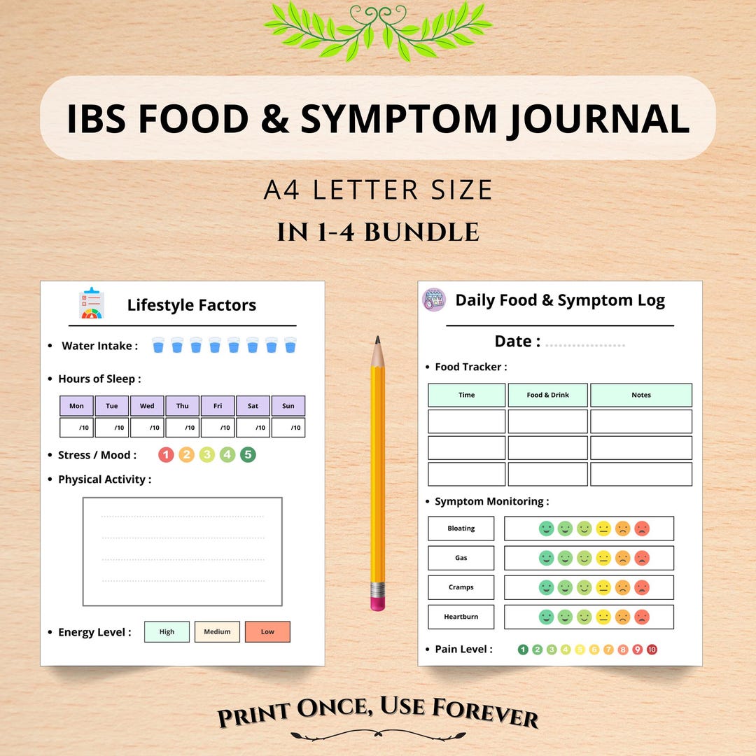 IBS Food Diary & Symptom Tracker | Printable Gut Health Journal PDF ...