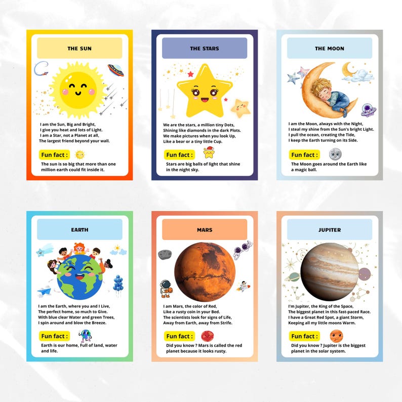 Space Poems for Kids Printable, Journey Through the Stars Solar System ...