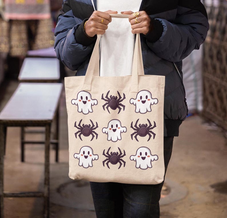 Halloween Clipart Png, GHOST AND SPIDER Panel, Sublimation Design, High ...