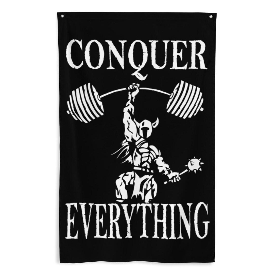CONQUER EVERYTHING Gym Flag - Etsy