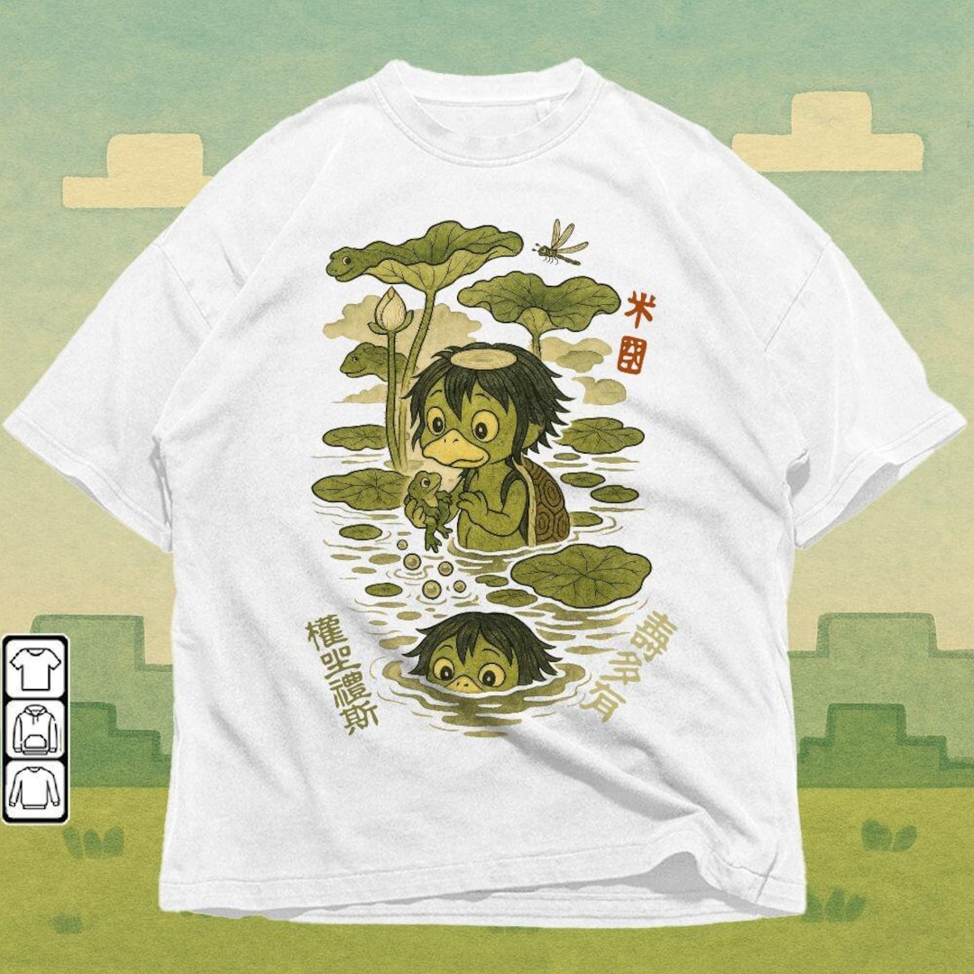 Kappa Frog Kawaii Yokai Ukiyo-e Japanese T-shirt - Cute Anime Style - Etsy