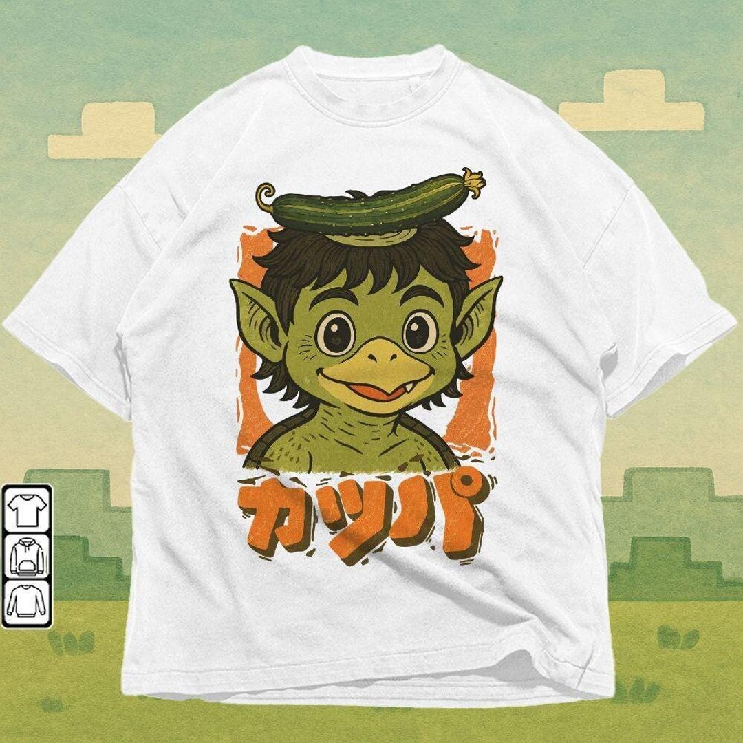Kappa Cucumber Meme Shirt , Funny Yokai Ukiyo-e Japanese T-shirt, Best ...