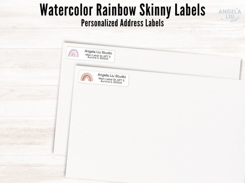 Small Rainbow Personalized Return Address Labels, Set of 48 Labels ...