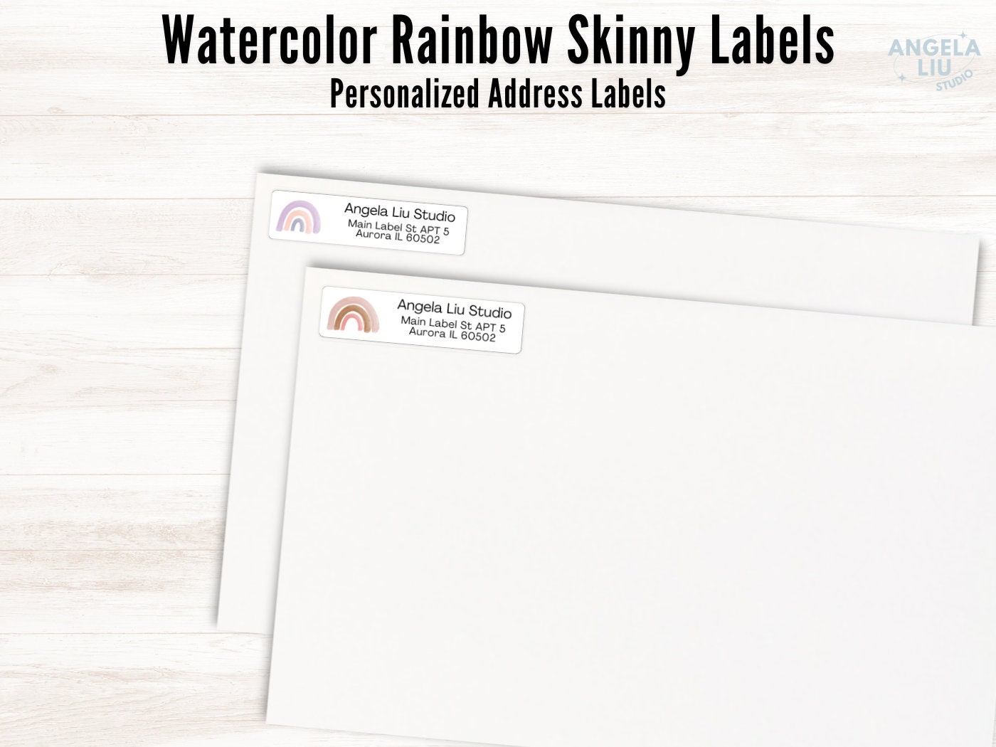 Small Rainbow Personalized Return Address Labels, Set of 48 Labels ...