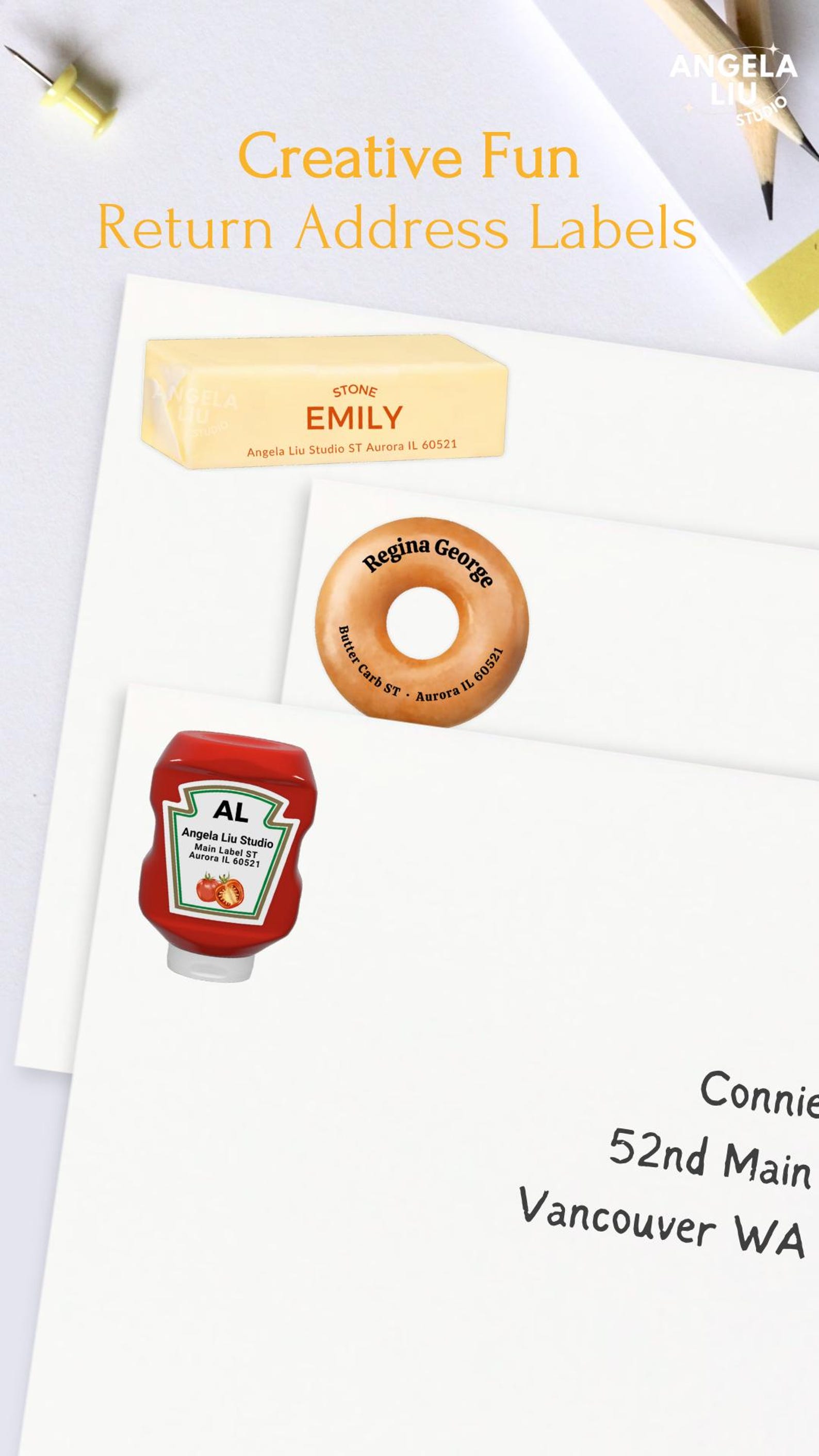 Realistic Butter Stick Return Address Labels, Set of 20 | Creative ...