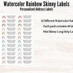 Small Rainbow Personalized Return Address Labels, Set of 48 Labels ...