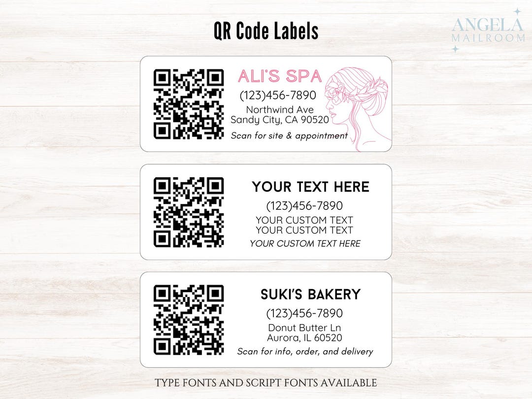 Custom QR Code Labels, Set of 30 Labels | Personalized Scannable ...