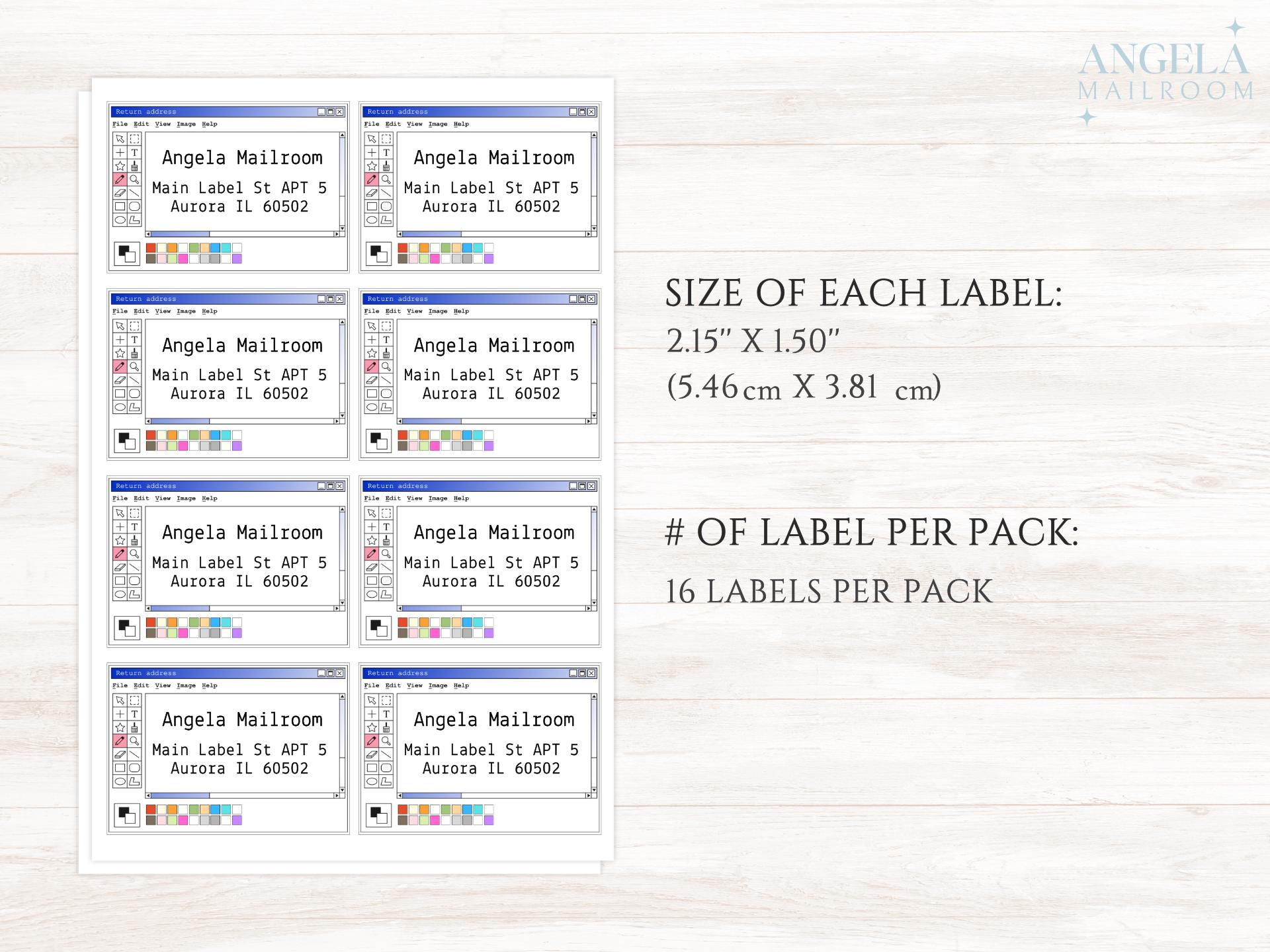 Y2K Paint APP Interface Return Address Labels, Set of 16 Labels ...