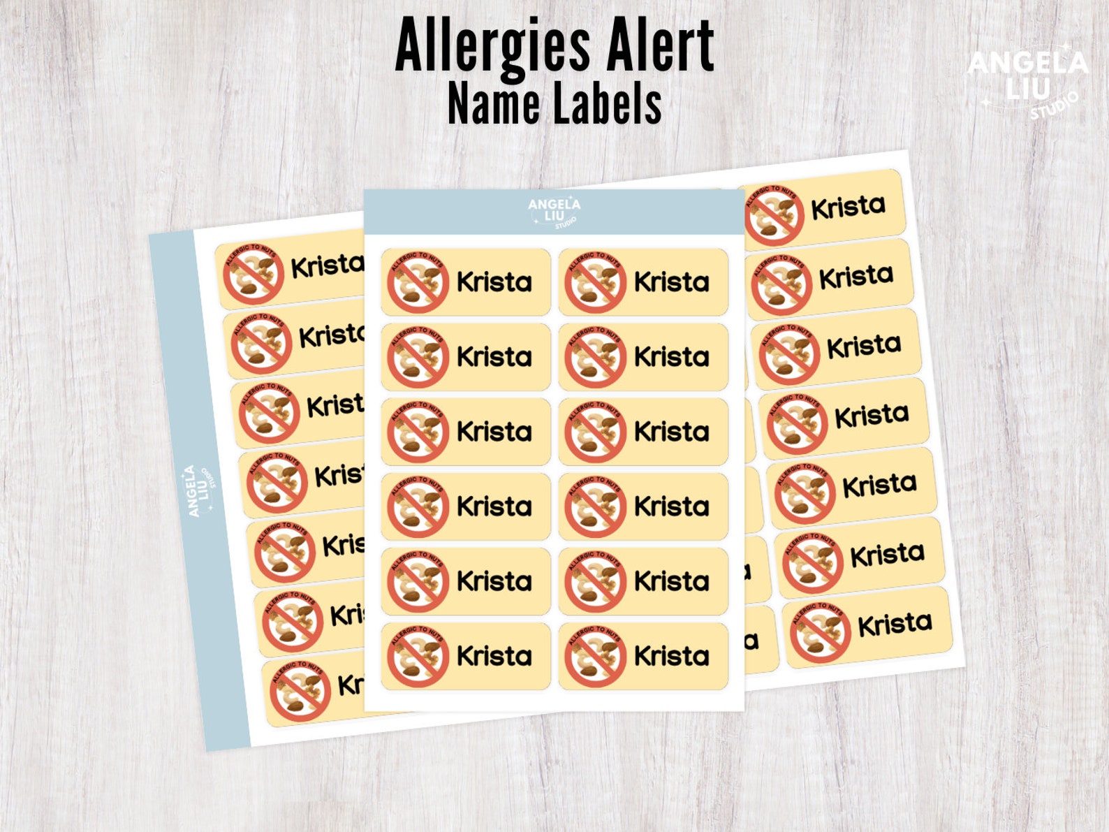 Allergy Name Labels Personalize Food Allergy Alert Labels for Kids ...