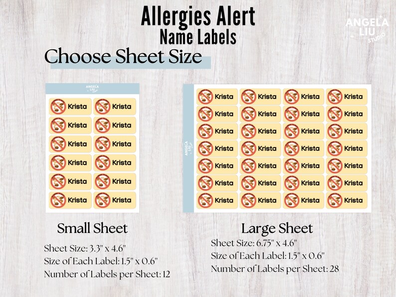 Allergy Name Labels Personalize Food Allergy Alert Labels for Kids ...