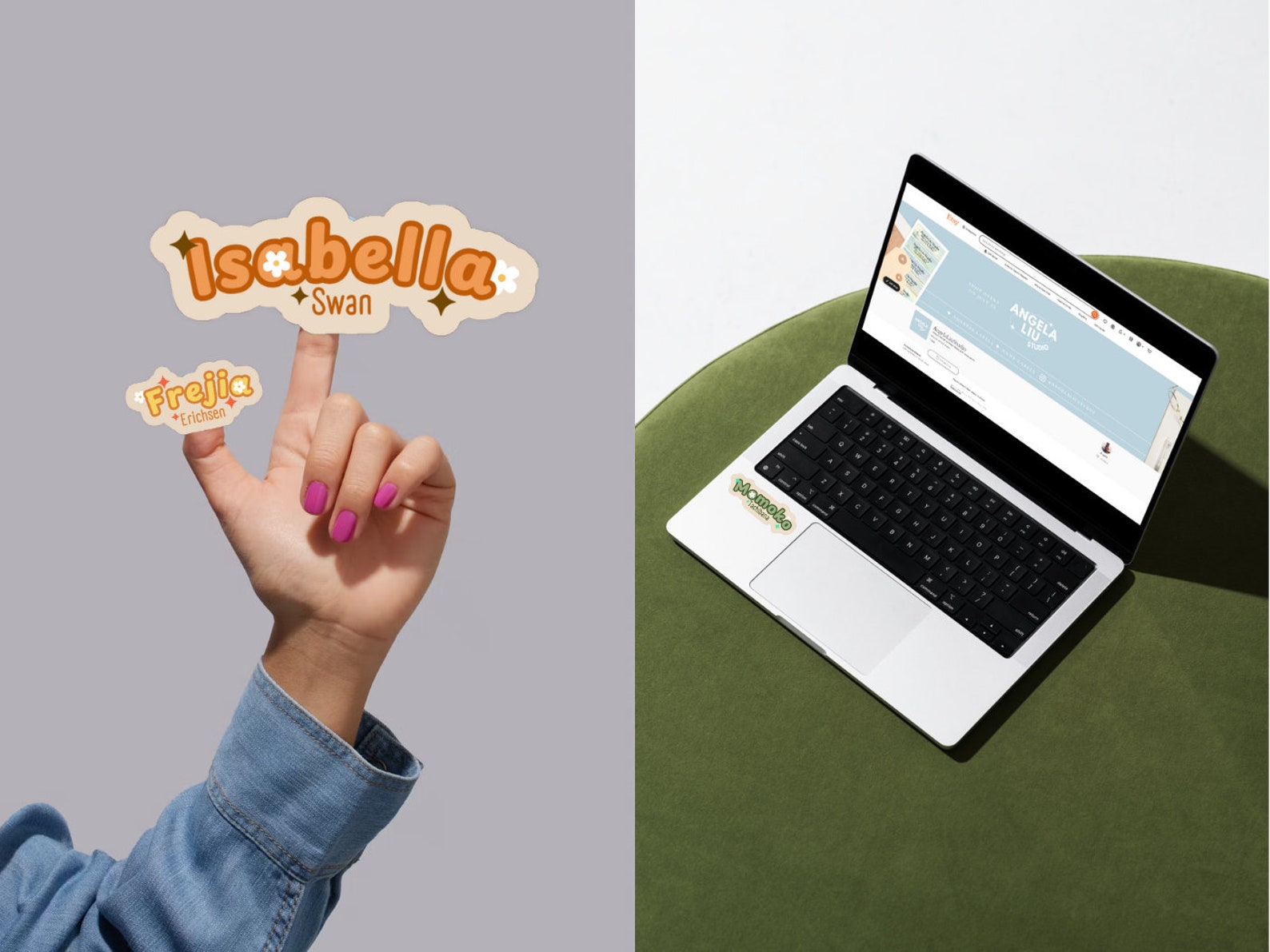 Boho Flowers & Stars Full Name Labels | Personalized Waterproof Girl ...