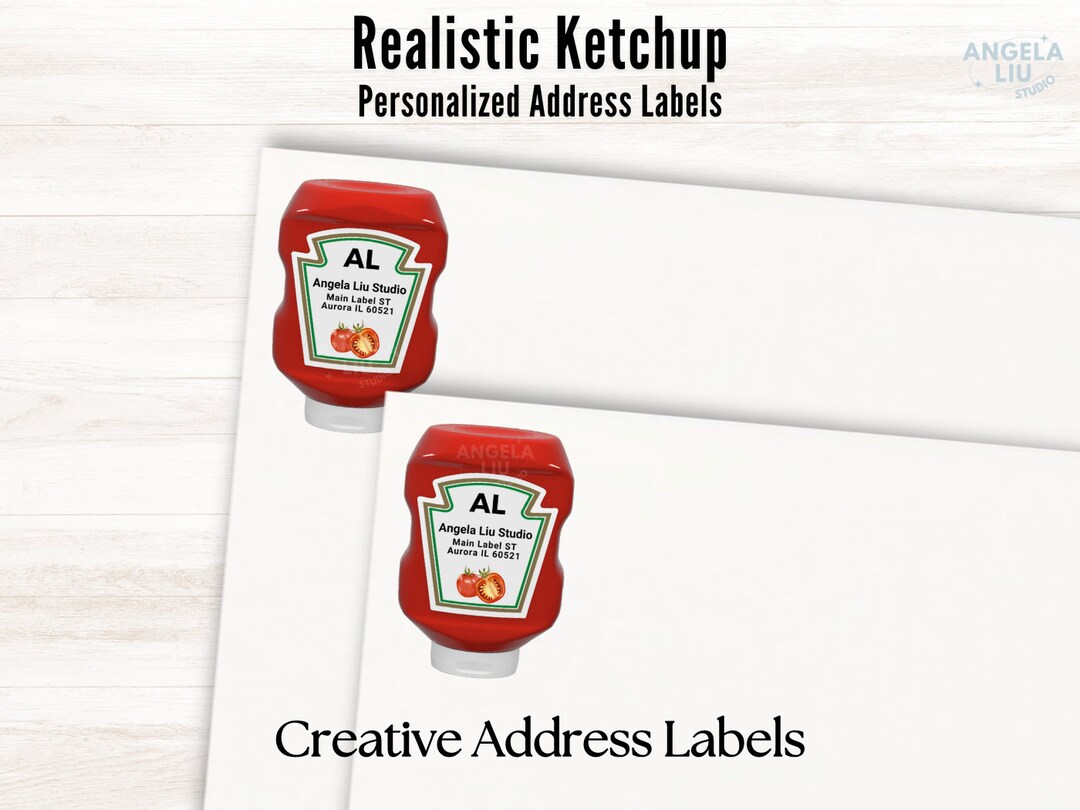 Realistic Ketchup Return Address Labels | Creative Personalized Mailing ...