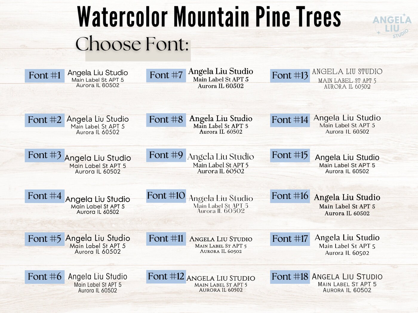 Watercolor Mountain Pine Trees Return Address Label Personalize Mailing ...