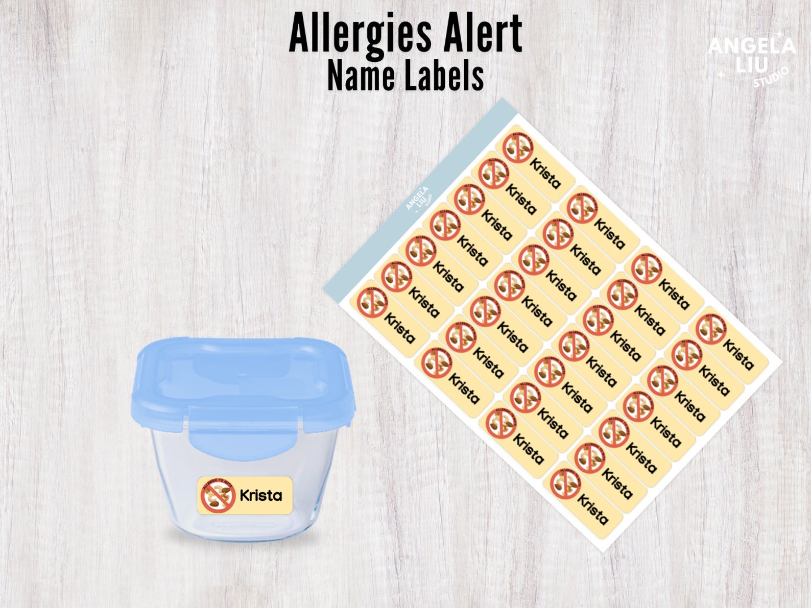 Allergy Name Labels Personalize Food Allergy Alert Labels for Kids ...