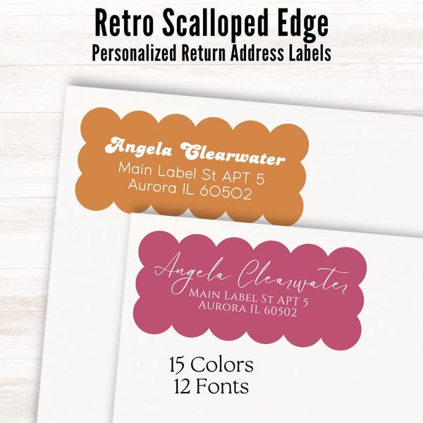 Scalloped Labels - Etsy