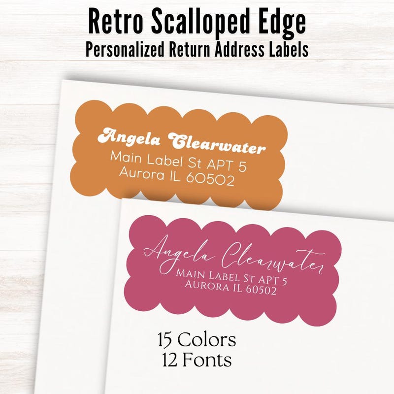 Scalloped Labels - Etsy
